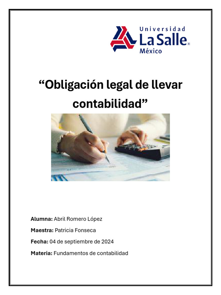 Obligación legal de llevar contabilidad | PDF