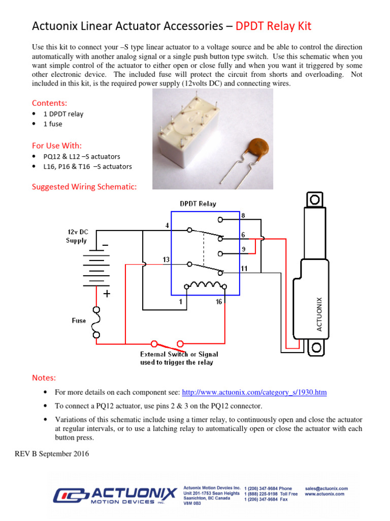 Actuonix DPDT Relay Kit Datasheet | PDF