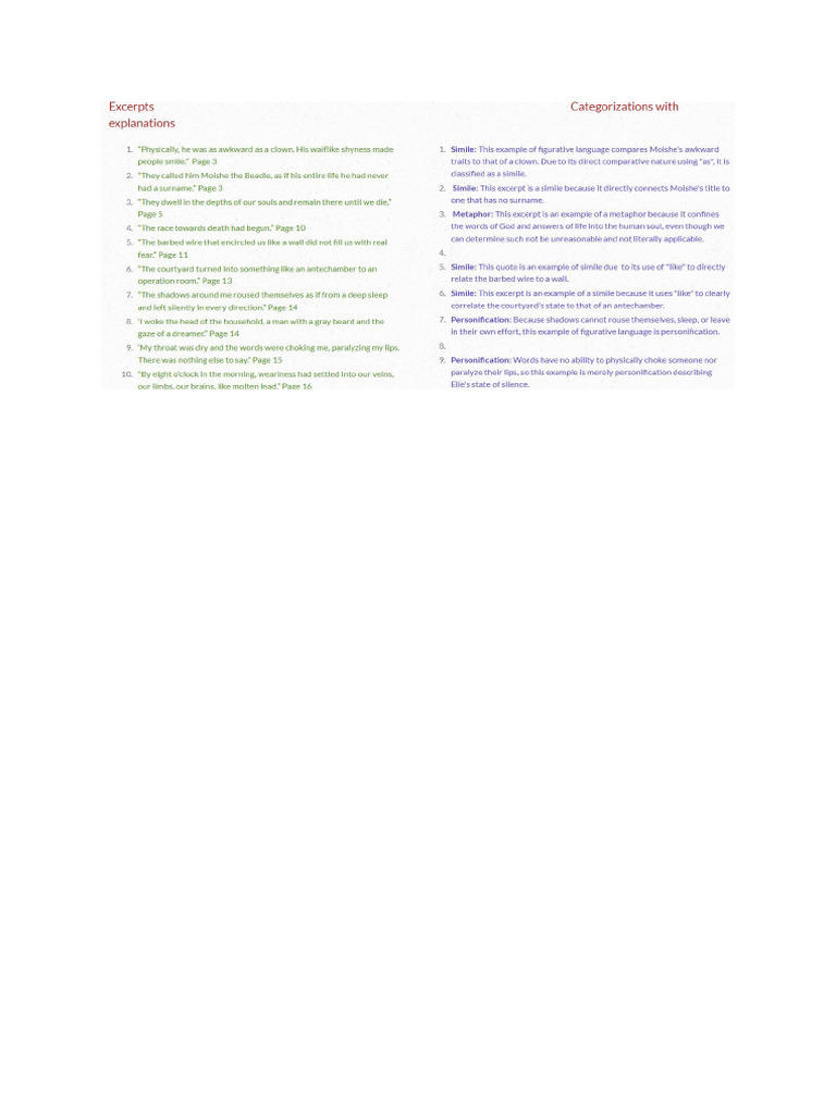 Night - Figurative Language | PDF