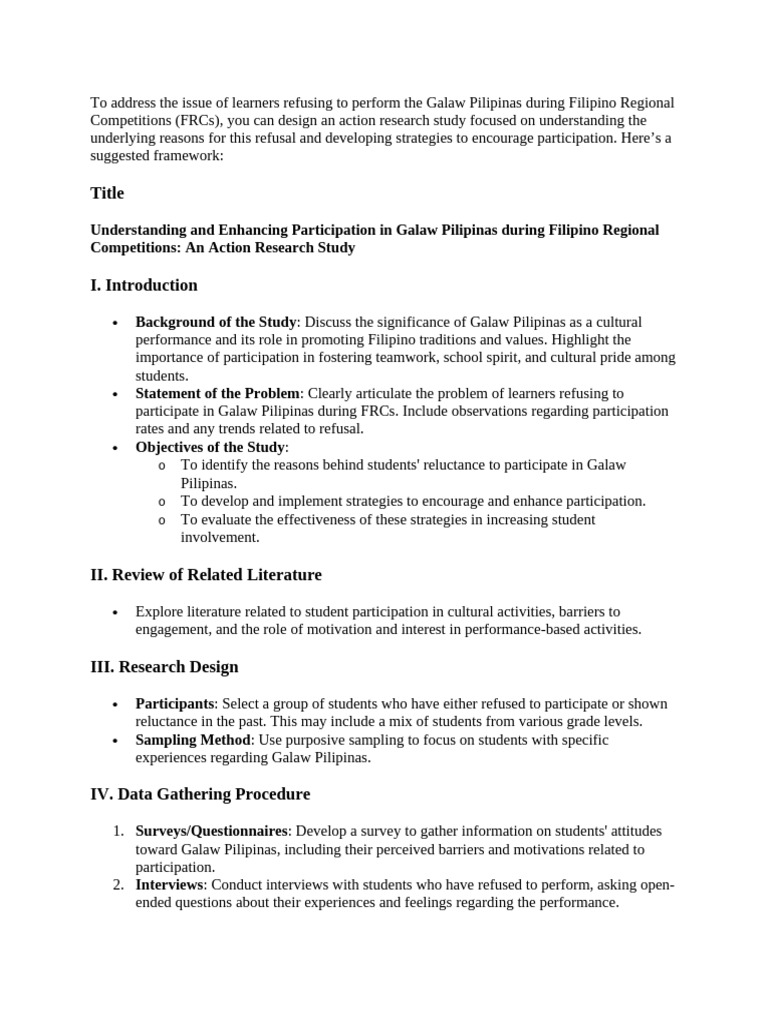 Action Research Sample Guide | PDF | Mentorship | Survey Methodology