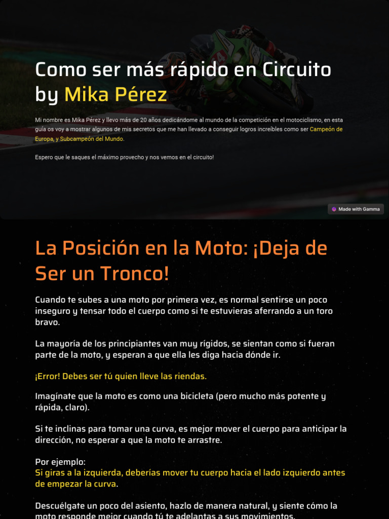 Como Ser Mas Rapido en Circuito by Mika Perez 3 | PDF | Motocicleta | Vehículos