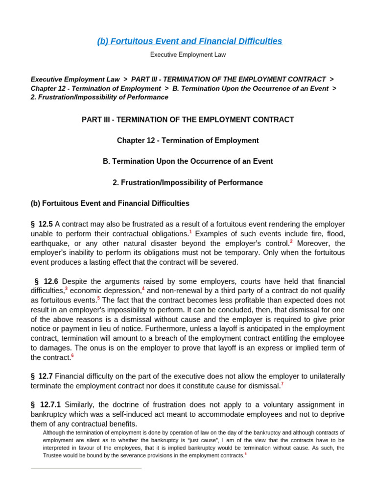 12.B.2. (B) Fortuitous Event and Financial Difficulties | PDF ...