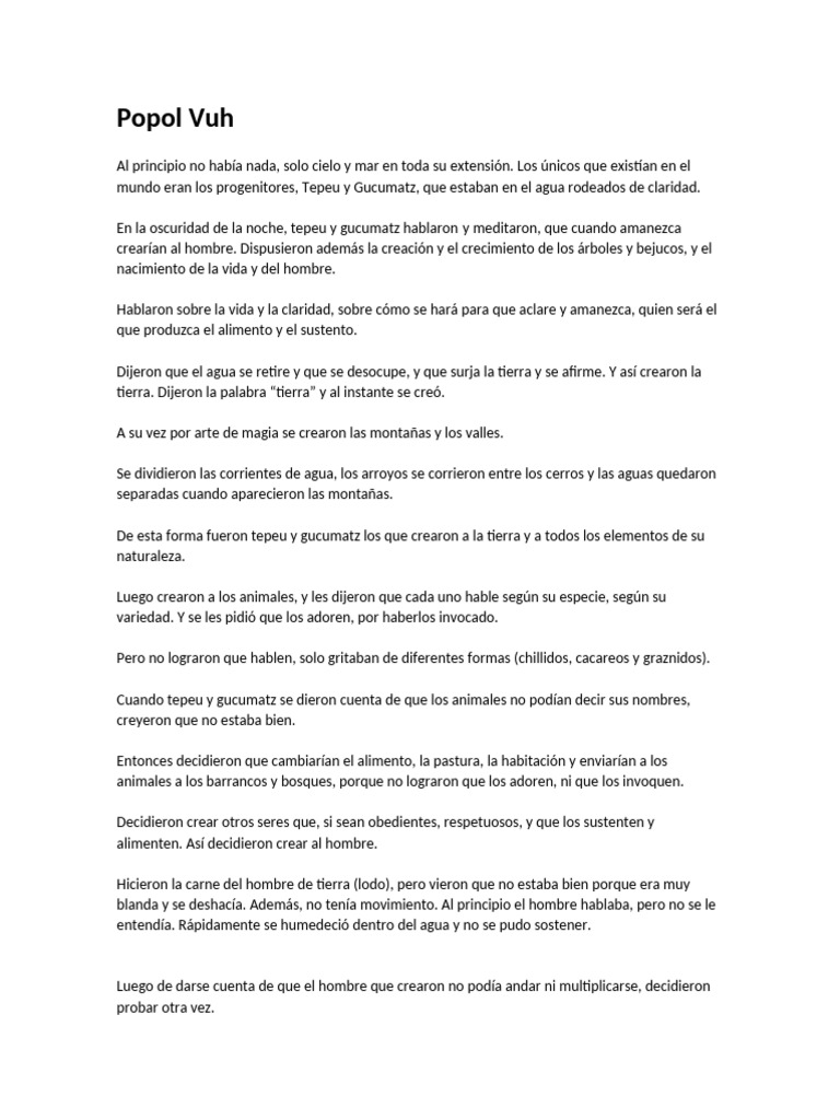 Popol Vuh | PDF | Maíz