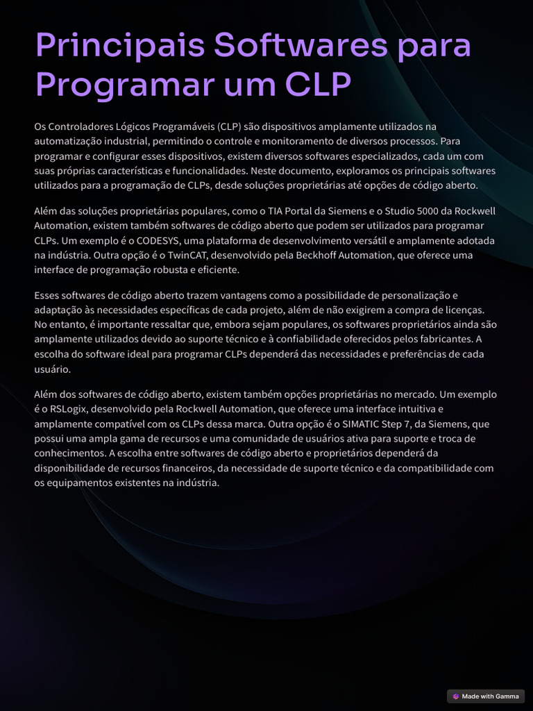 Compartilhar Principais Softwares Para Programar Um Clp Principais Softwares Para Programar Um ...