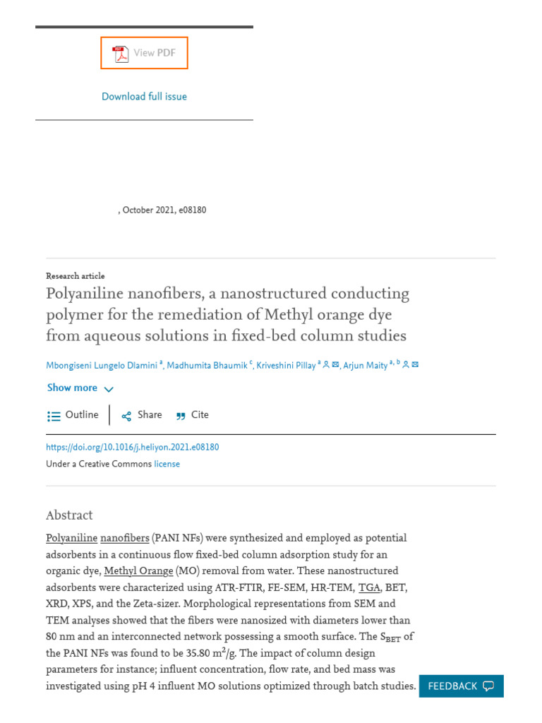 Polyaniline Nanofibers, A Nanostructured Conducting Polymer For The ...