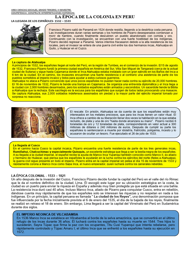 Peru Colonial. | PDF | Francisco Pizarro | Perú