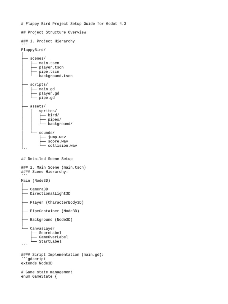 Flappy Bird Godot Setup Guide | PDF | Computer Programming
