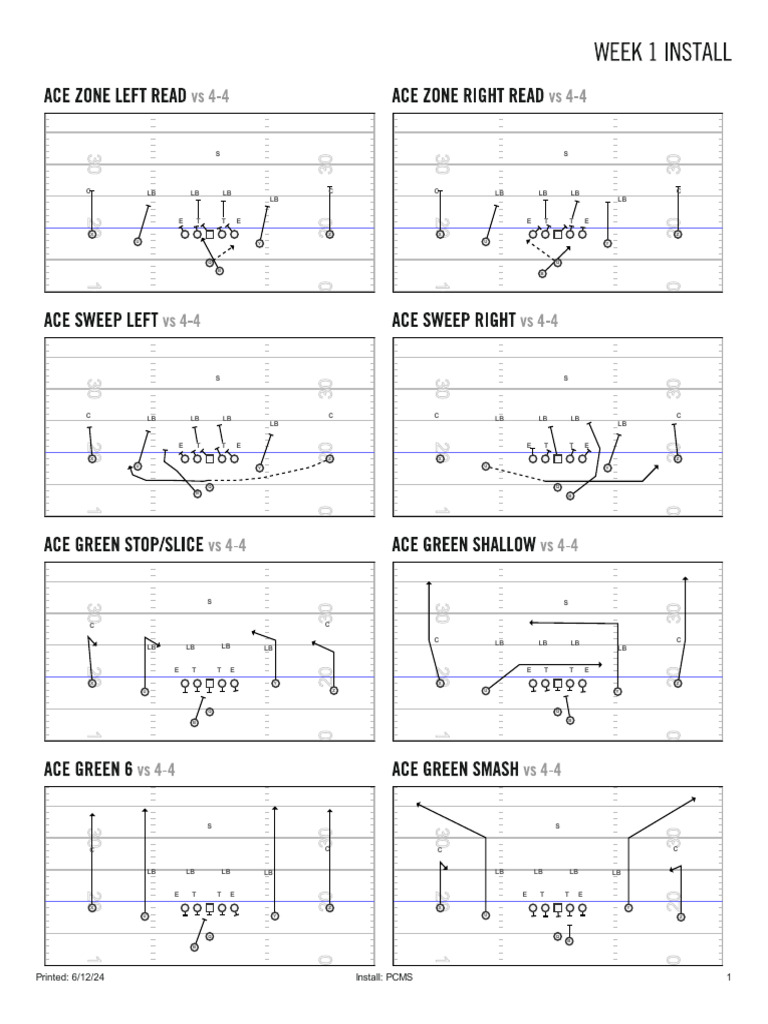 Week 1 and 2 Offensive Playbook | PDF