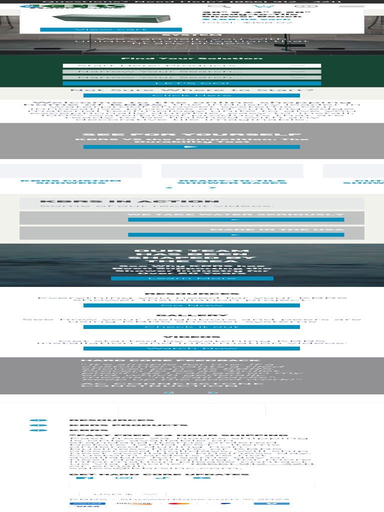 Ready To Tile Shower Bases & Pans - ADA, Shower, Bathroom KBRS, Inc | PDF | Shower