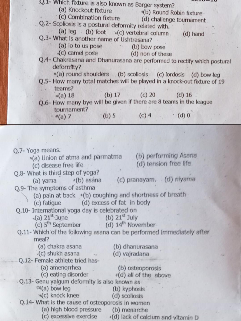 Physical Education MCQ | PDF