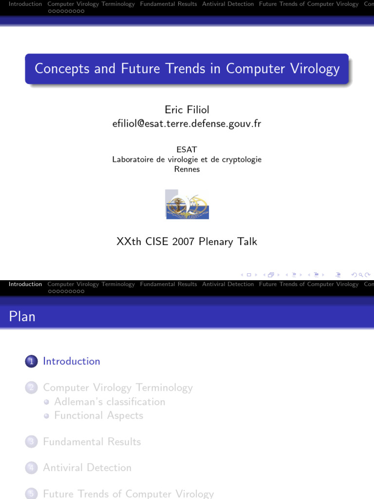 Concepts and Future Trends in Computer Virology | PDF | Computer Virus ...