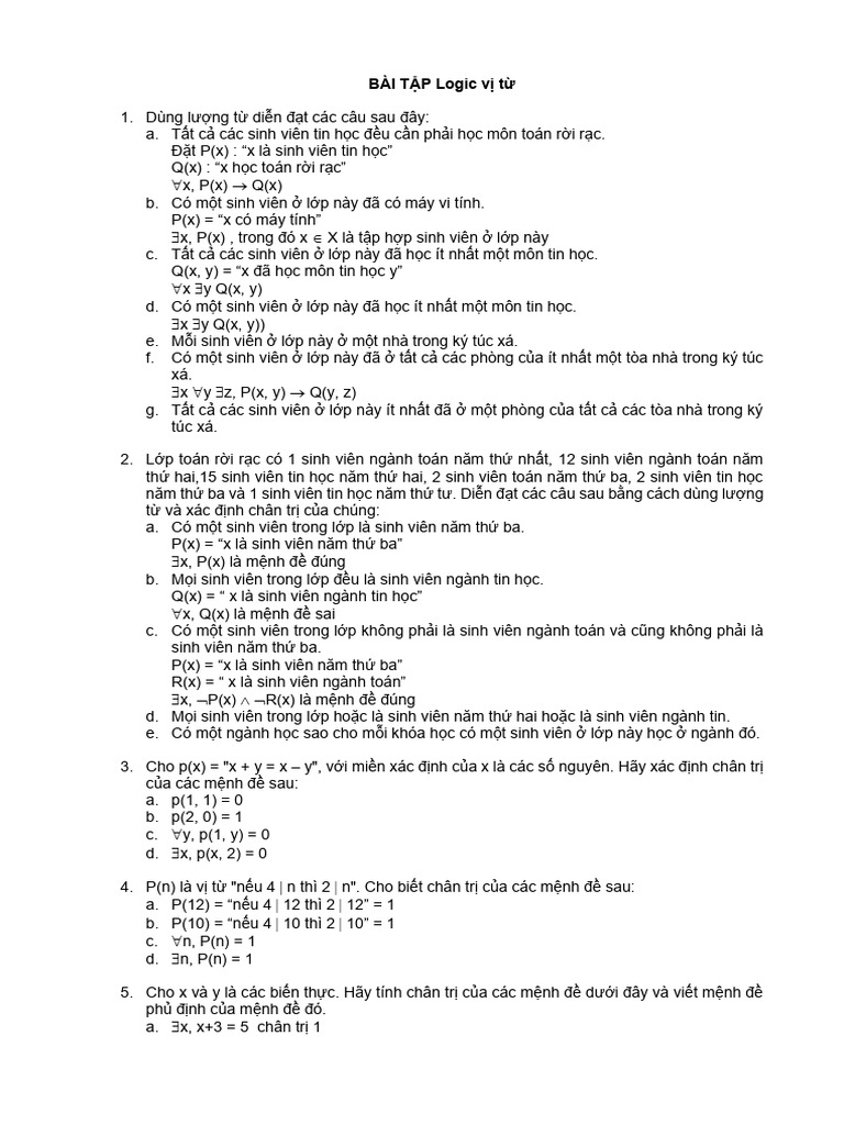 5.3Bai Tap Logic Vi Tu | PDF
