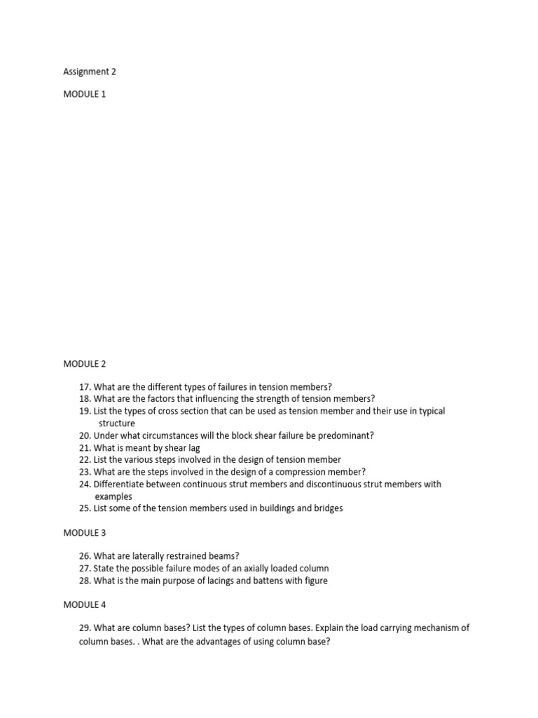 tos 5 question bank | PDF | Beam (Structure) | Column
