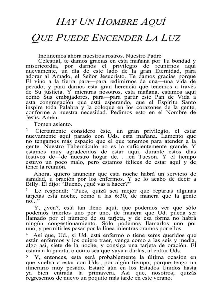 SPN_63-1229M_Hay_Un_Hombre_Aqui_Que_Puede_Encender_La_Luz (2) | PDF | David | Cristo (título)