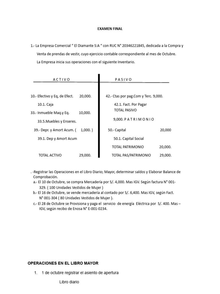 Examen Final - Contabilidad | PDF | Contabilidad | Economias