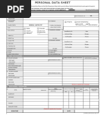 PERSONAL DATA SHEET PDS Editable | PDF | Government