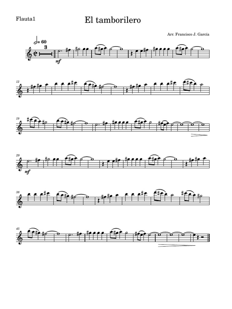 El Tamborilero Villancico Popular-Flauta1 | PDF