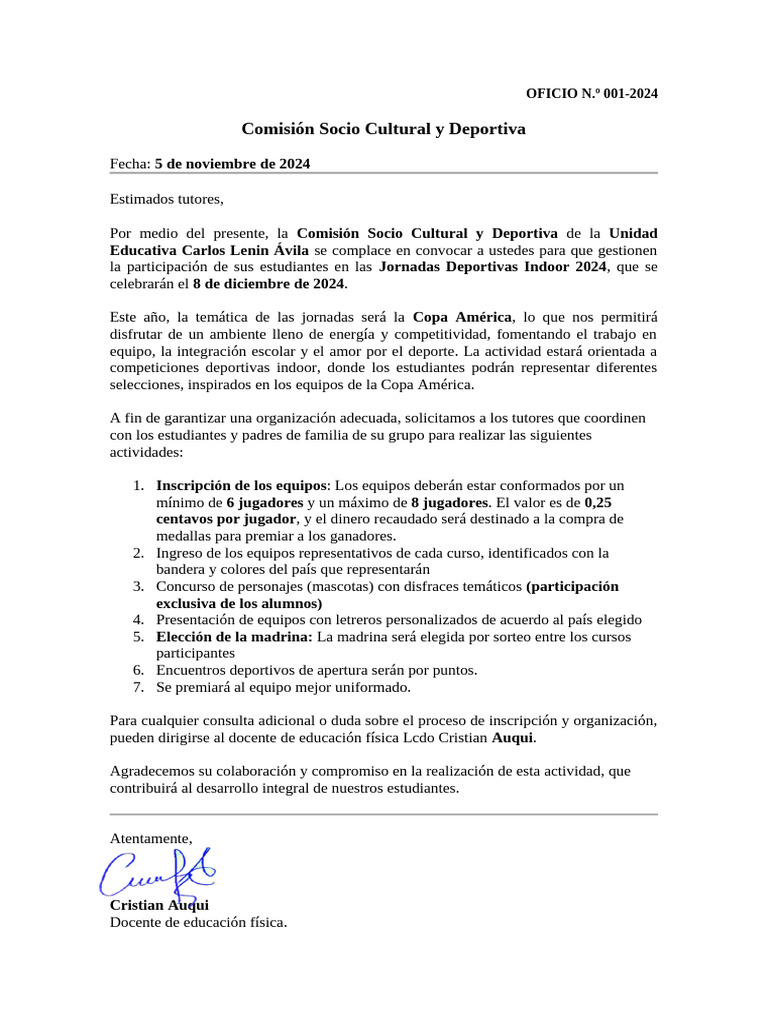 OFICIO N1 Tutores | PDF