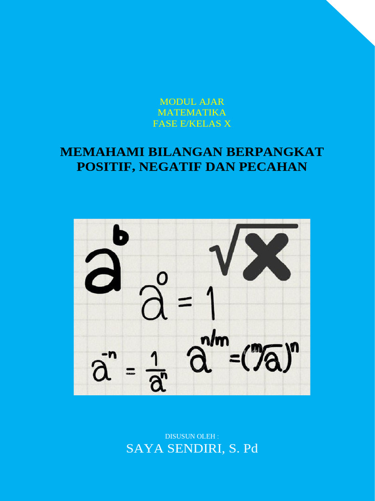 Modul Ajar Matematika - Memahami Bilangan Berpangkat Positif, Negatif, dan Pecahan - Fase E (1 ...