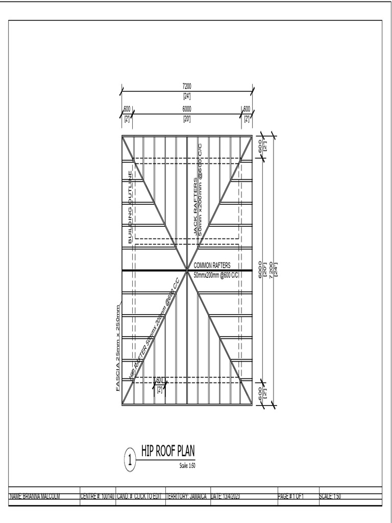 TD - Practise-SQUARE HIP ROOF | PDF