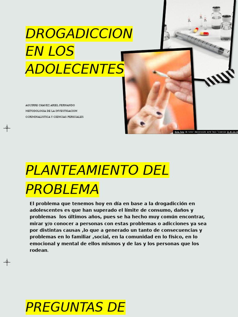 Drogadicción Adolescente: Causas y Efectos | PDF | La dependencia de sustancias | Drogas