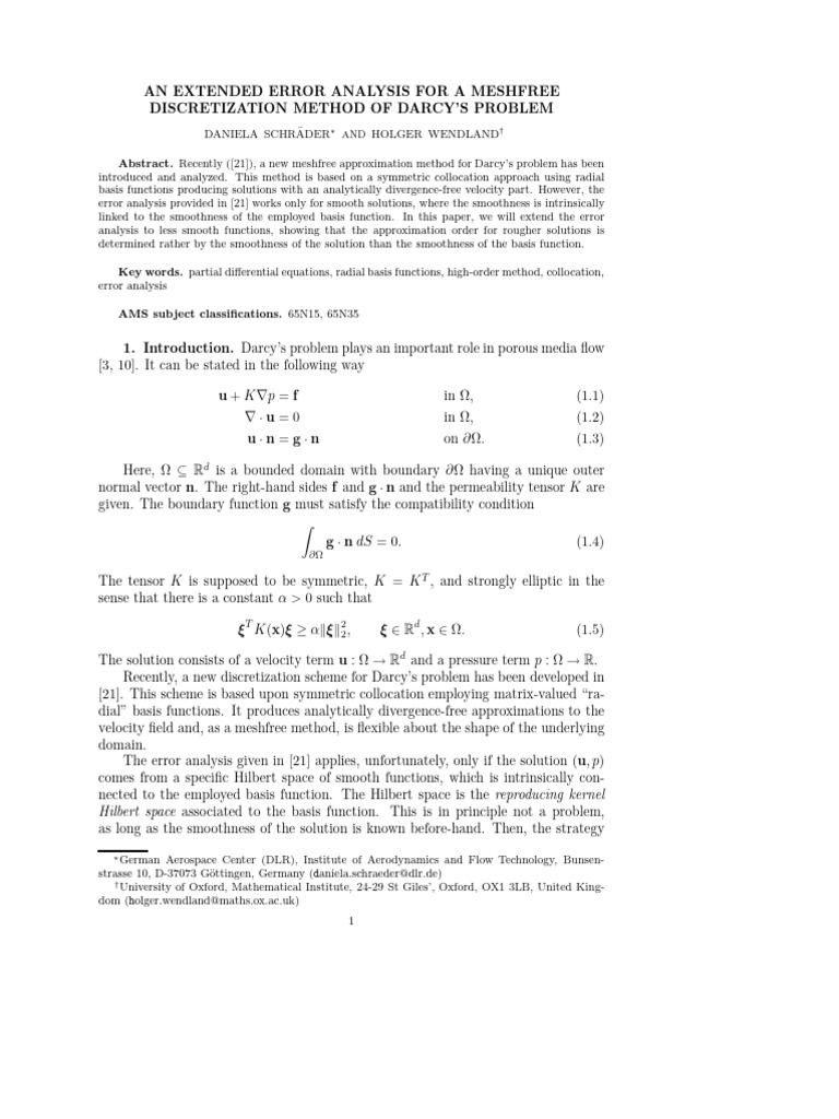 error_analysis_Meshless_darcy | PDF | Hilbert Space | Mathematical Analysis