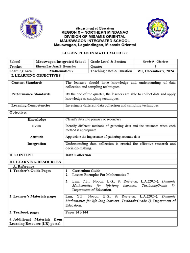 Grade 7 Data Collection Methods | PDF | Survey Methodology | Data