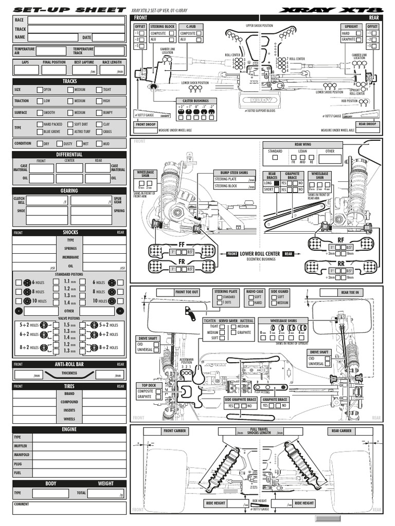 xt8 2 2019 Set Up Sheet Editable | PDF | Vehicle Technology | Vehicles