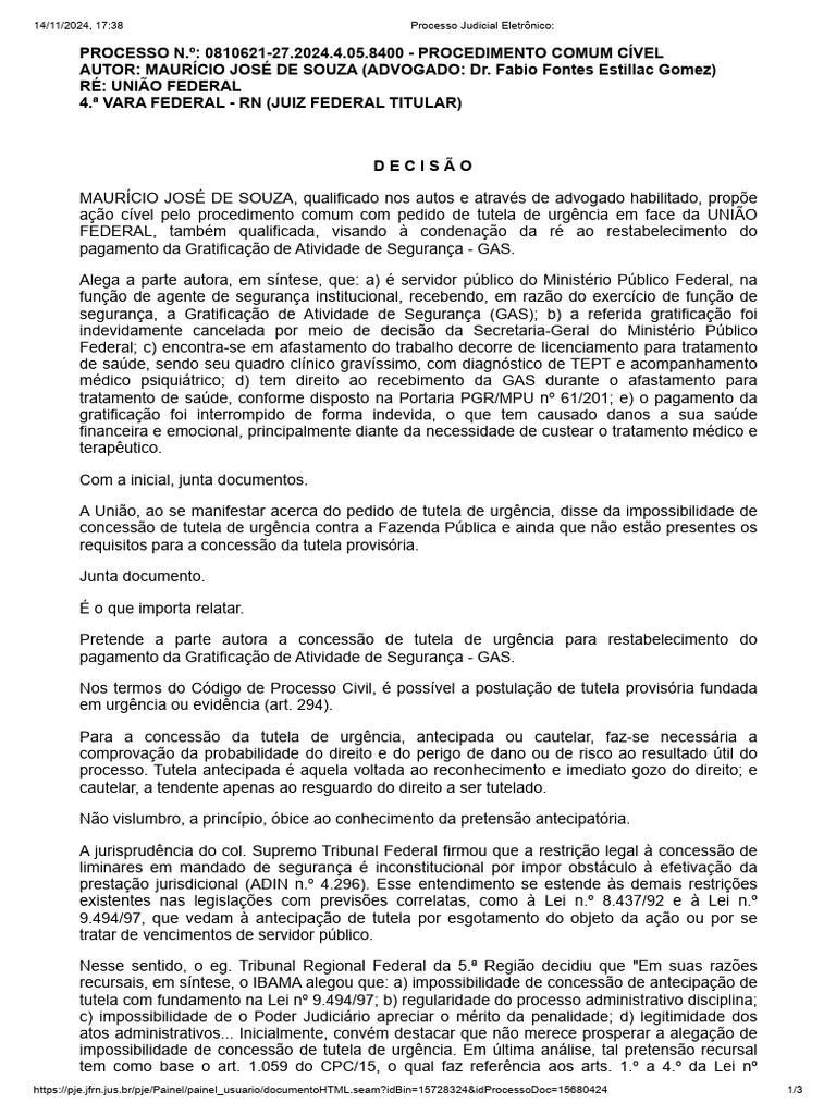Processo Judicial Eletrônico | PDF | Julgamento sumário | Mandamus
