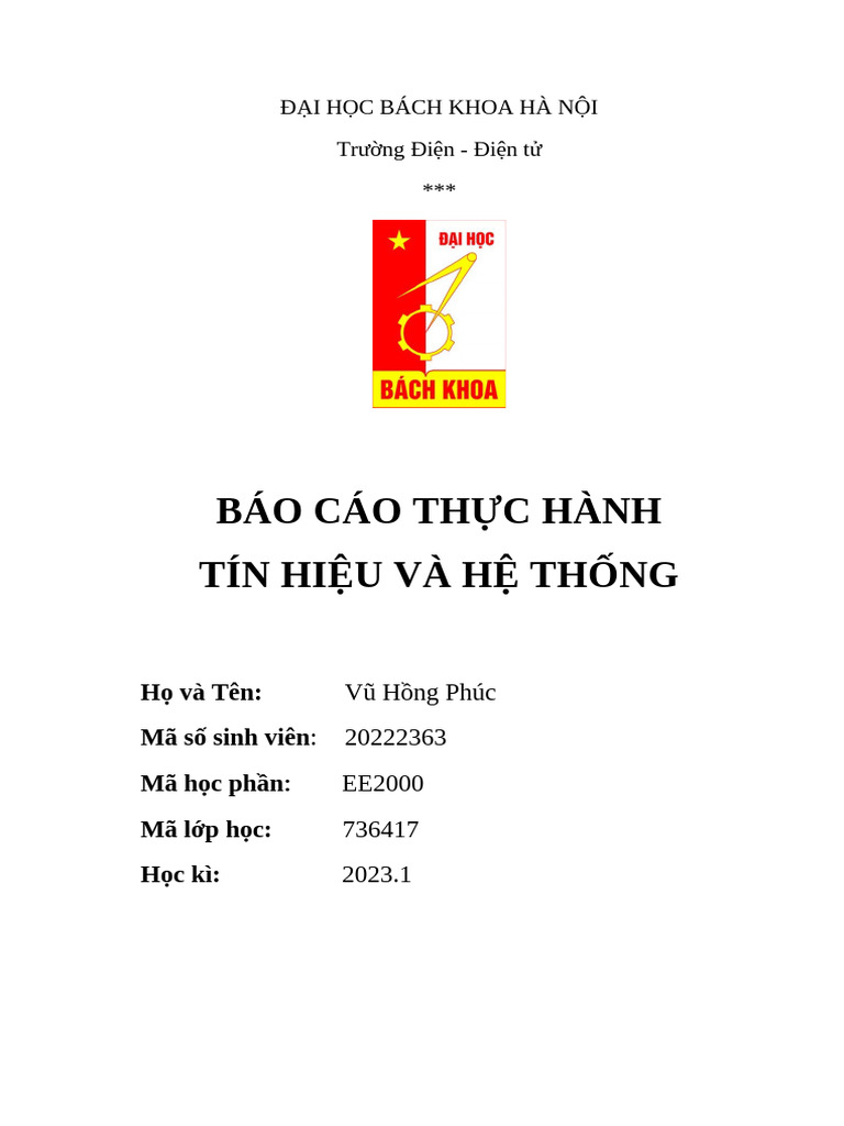 Báo Cáo Bài TN1-EE2000 | PDF