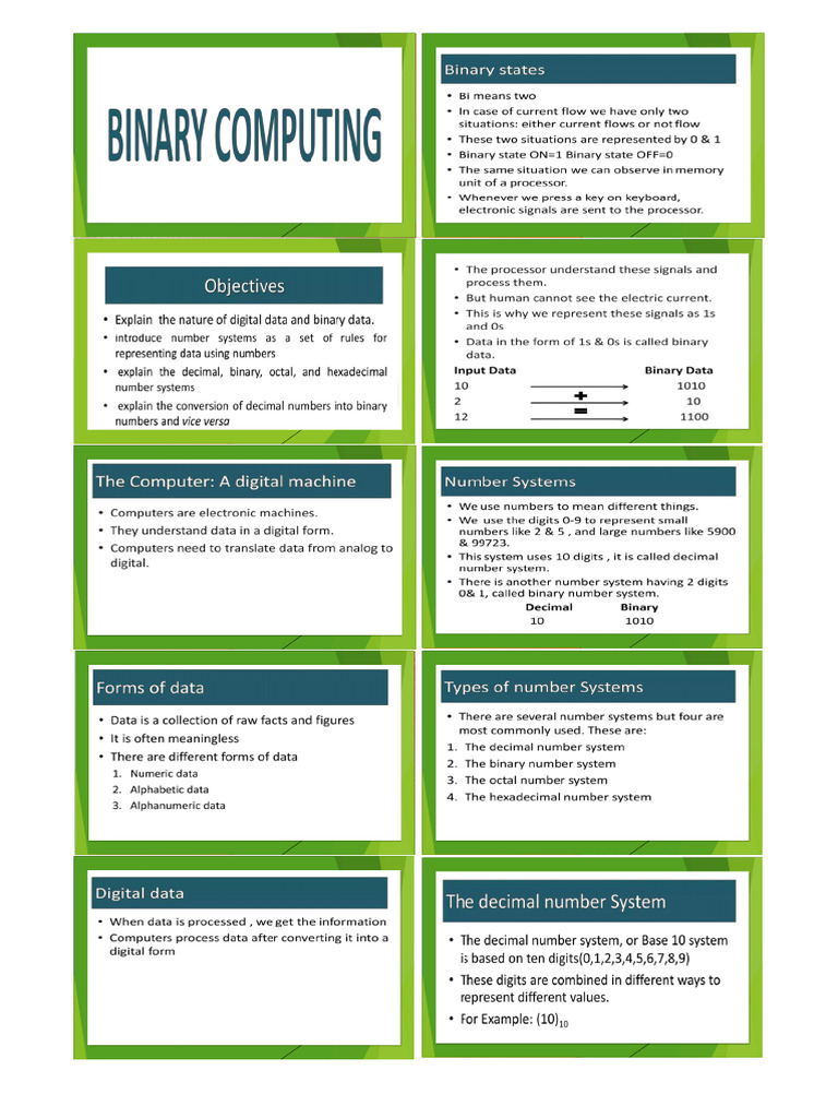 Lesson5.1 Binary System Students | PDF
