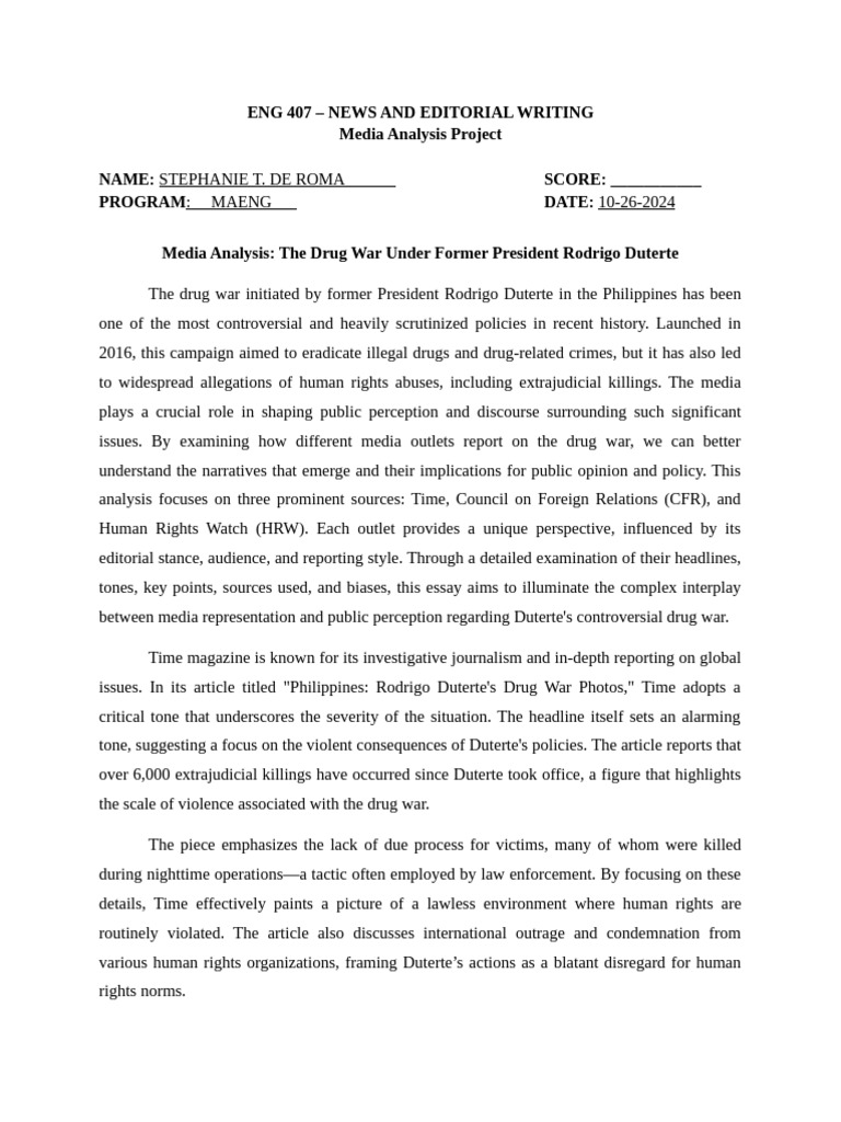 Midterm Project | PDF | Rodrigo Duterte | Violence