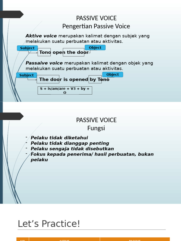 Passive Voice Lite | PDF | Semantic Units | Language Mechanics