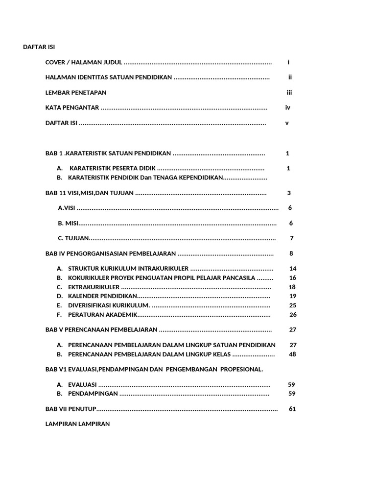 Daftar Isi Dokumen KSP | PDF