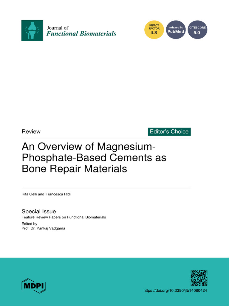 Magnesium Cement | PDF | Bone | Poly(Methyl Methacrylate)