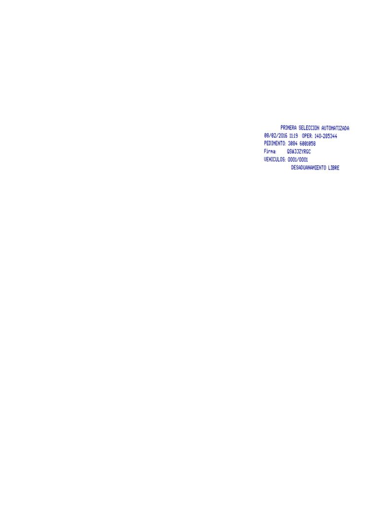 Primera Selección Automatizada de Pedimentos | PDF