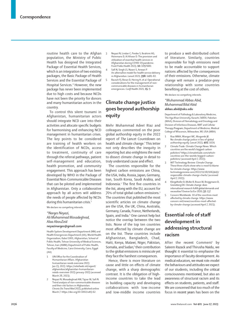 Climate Change Justice Goes Beyond Authorship Equi | PDF | Clinical ...