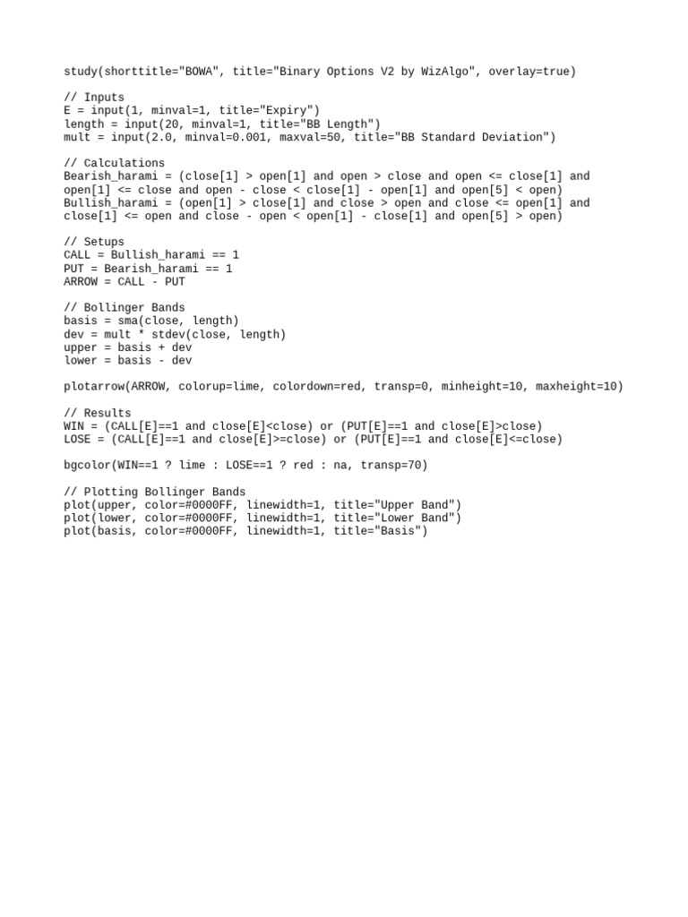Wiz Algo Binary Options V2 | PDF