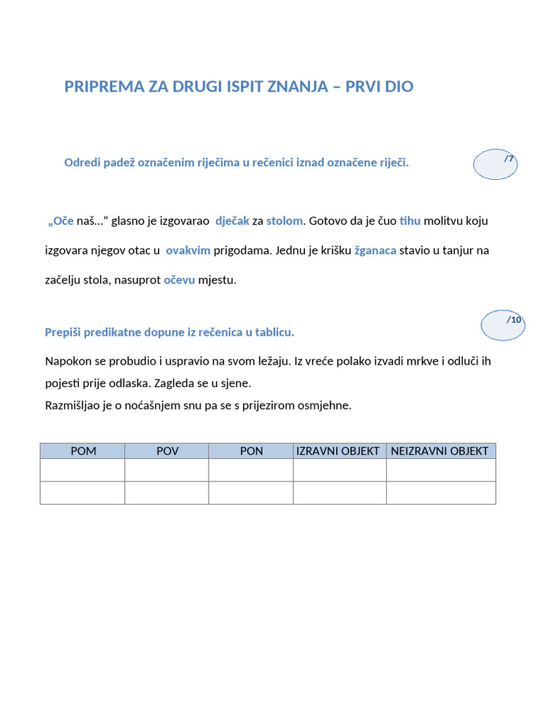 Priprema Za Drugi Ispit Znanja 1 Dio | PDF