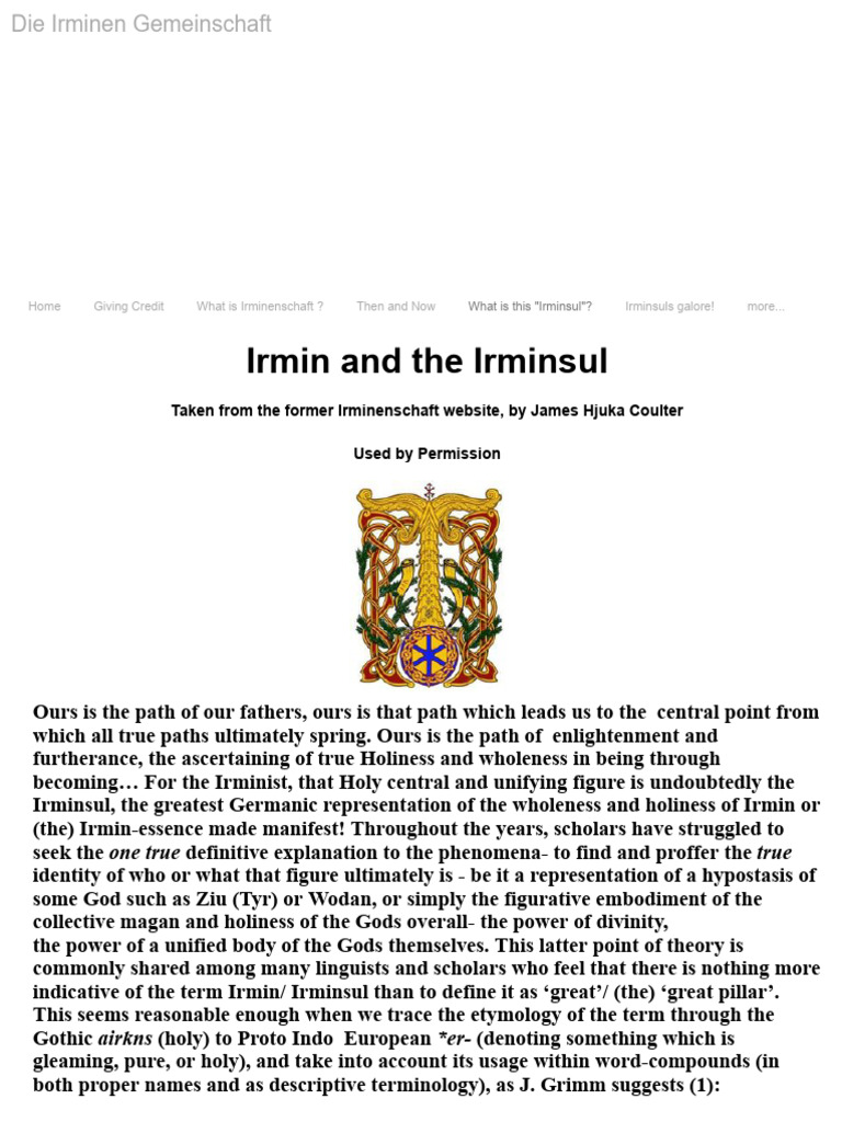 Understanding the Irminsul's Significance | PDF | Odin | Germanic Paganism