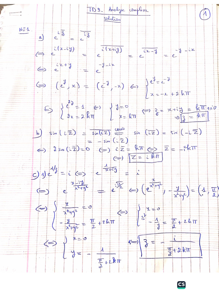 Solution TD3 Analyse Complexe | PDF