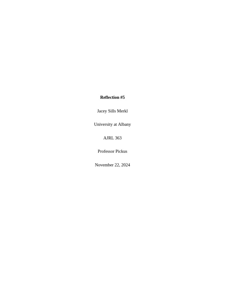 Reflection#5 | PDF