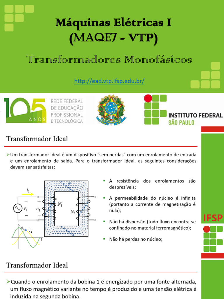 Aula_2-Transformadores_Monofásicos | PDF | Transformador | Rede elétrica