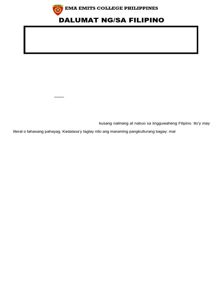 Set 1 Dalumat NG Sa Filipino | PDF