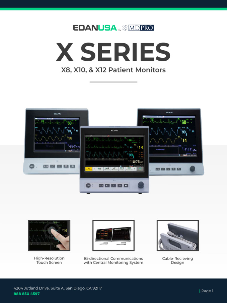 XSeries-PM EdanUSAbyMdpro Brochure2024 | PDF | Blood Pressure | Electrocardiography