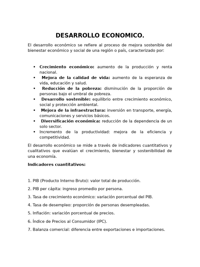 Desarrollo Economico | PDF