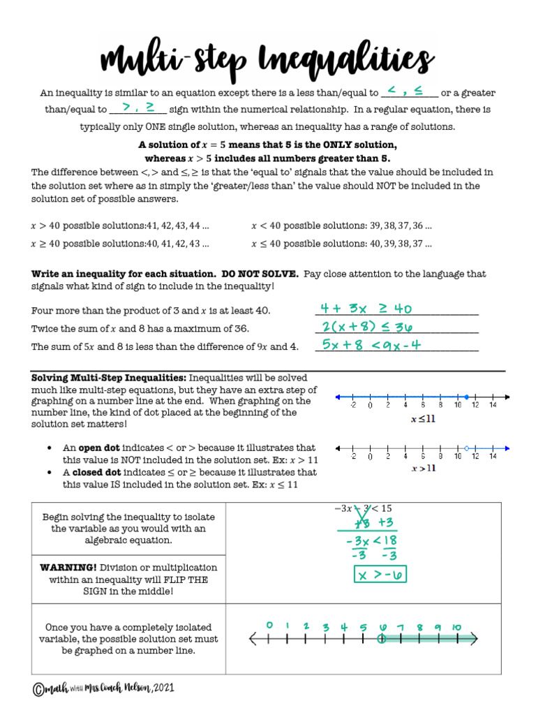 Understanding Multi-Step Inequalities | PDF | Mathematics | Applied ...