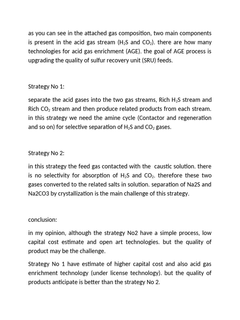 Acid Gas Enrichment Strategies Explained | PDF