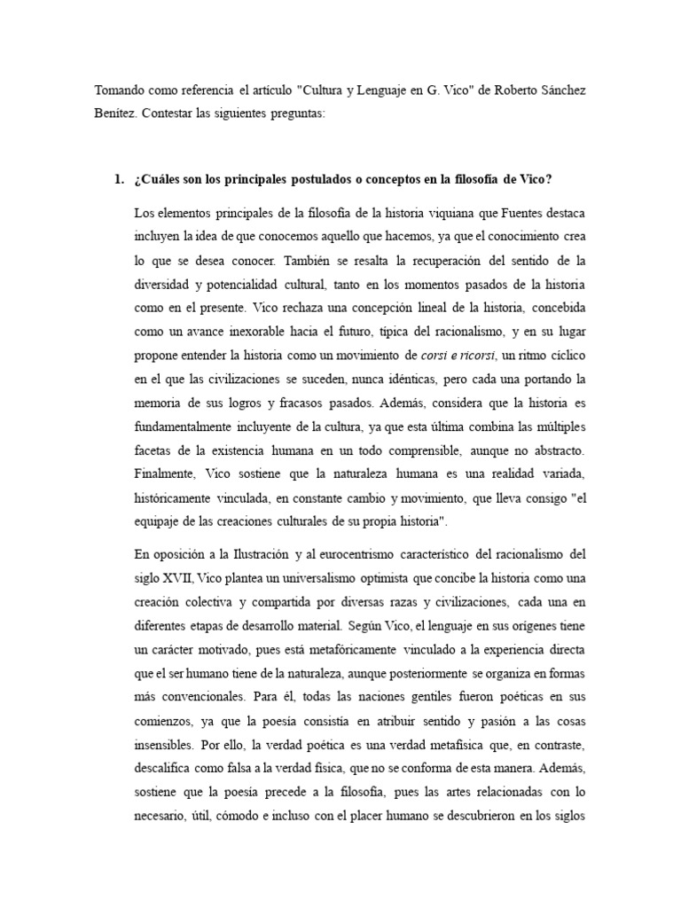 Cultura y Vico concepcion | PDF | Verdad | Conocimiento