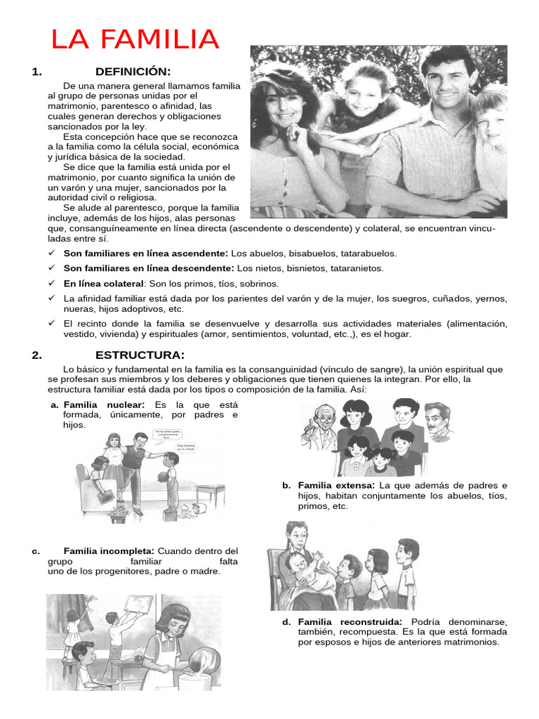 La Familia para Sexto Grado de Primaria | PDF | Familia | Parentesco
